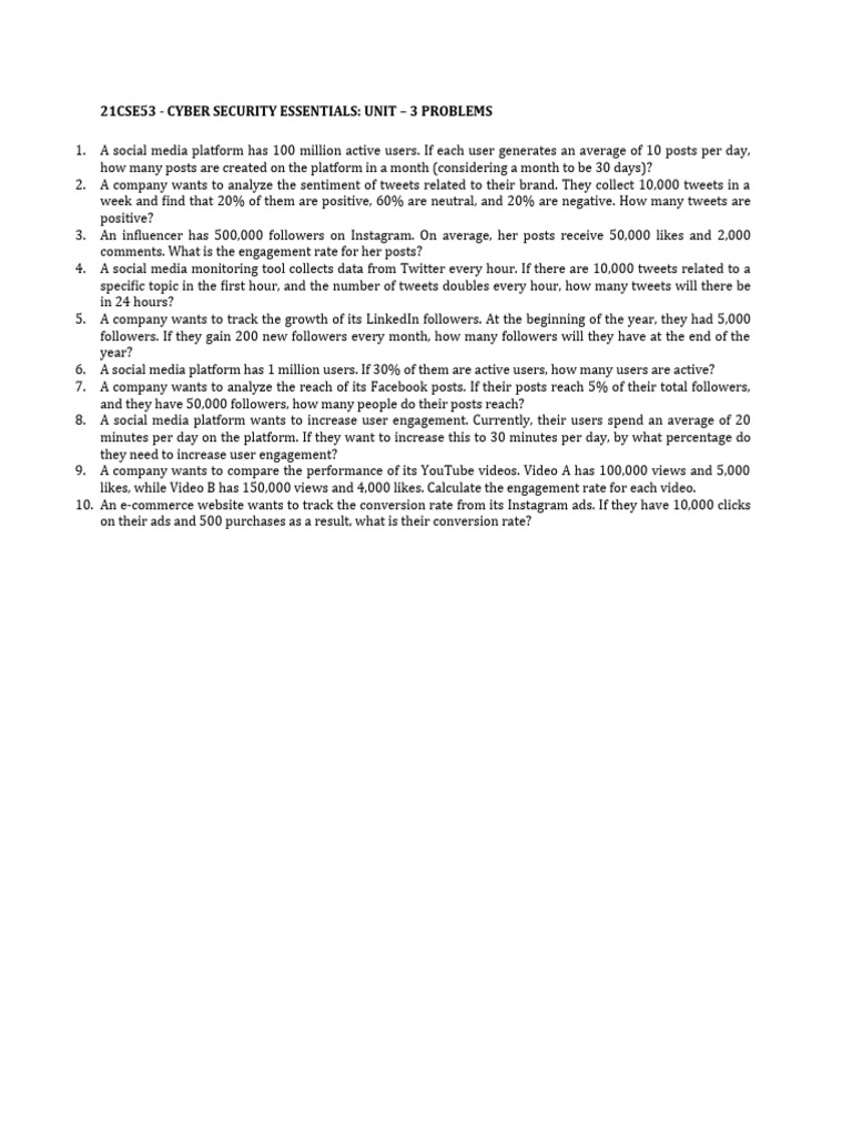 Unit-3 Problems Cyber | PDF
