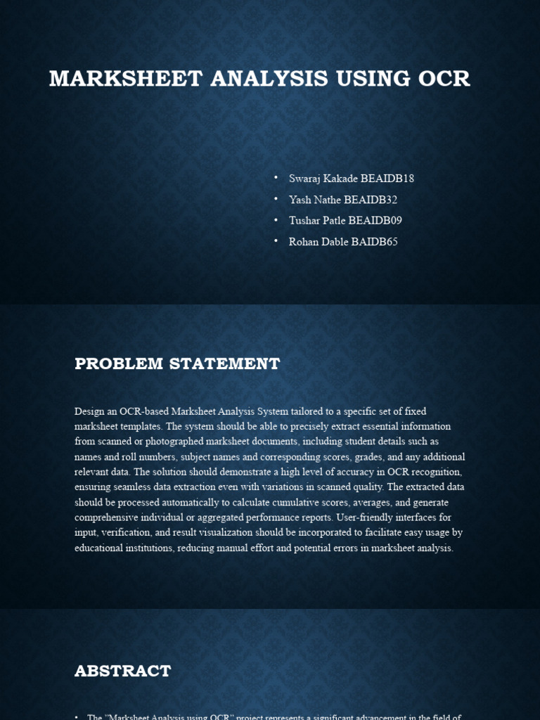 Marksheet Analysis Using Ocr | PDF | Optical Character Recognition | Data