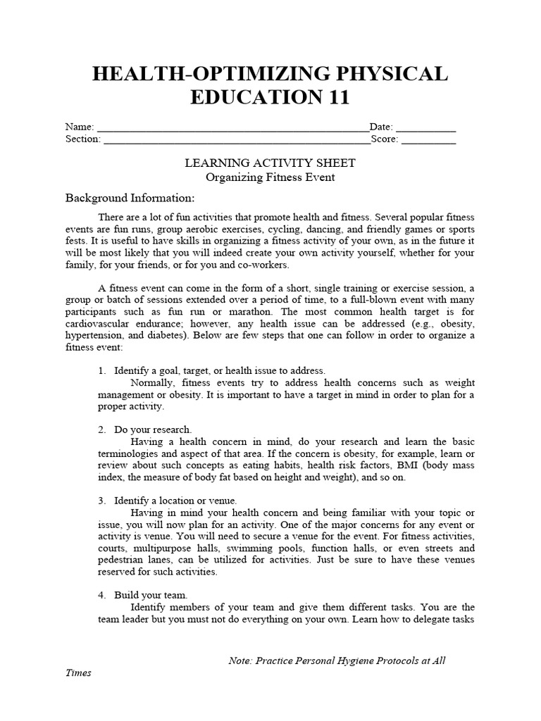 G11 HOPE LAS Q2 Week 6 | PDF