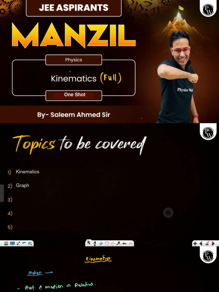 Kinematics - Class Notes (One Shot) - Manzil JEE 2024 | PDF Kinematics - Class Notes (One Shot) - Manzil JEE 2024 | PDF