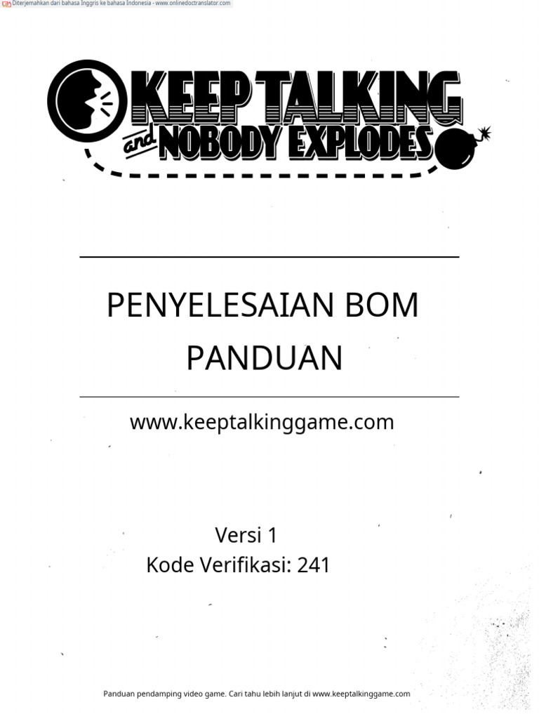 KeepTalkingAndNobodyExplodes-BombDefusalManual-v1 en Id | PDF