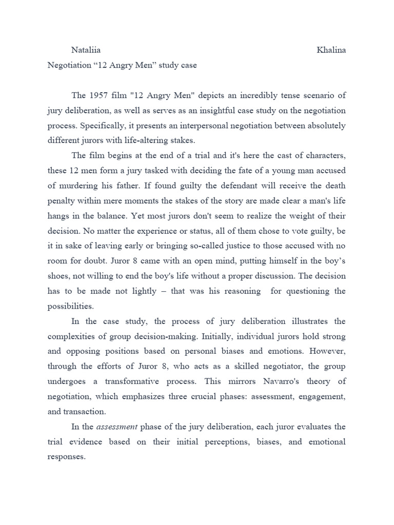 Nataliia Khalina Negotiation | PDF | Negotiation | Deliberation