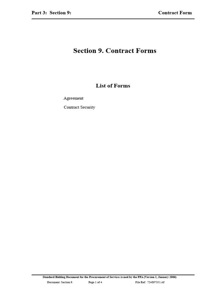 Srvcs-SBD-ICB-Section 9 | PDF | Surety | Procurement