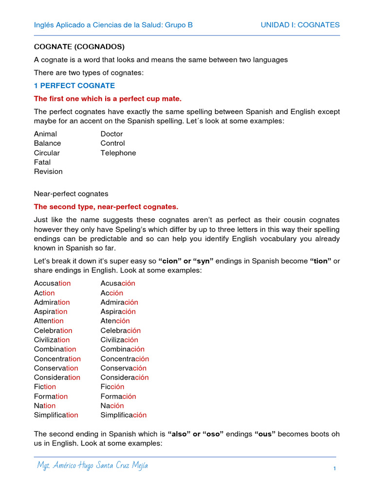 COGNATES | PDF | Lexicography | Lexicology
