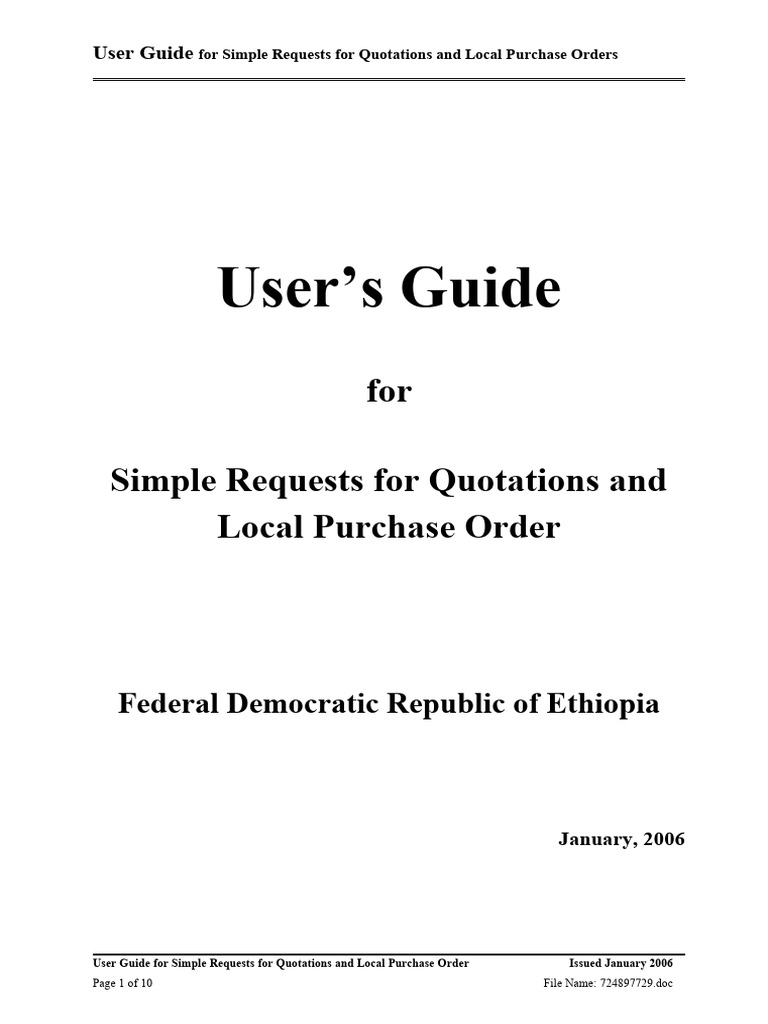 RFQ & LPO UserGuide | PDF | Specification (Technical Standard ...