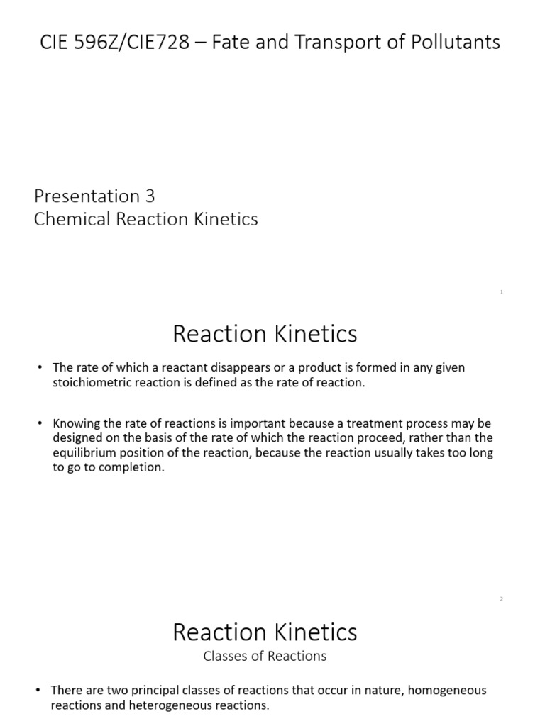 01-30-2024-CIE728_Presentation 3_Chemical Reaction Kinetics | PDF ...
