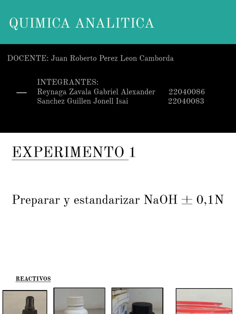Lab 1 Química Analítica | PDF | Valoración | Química