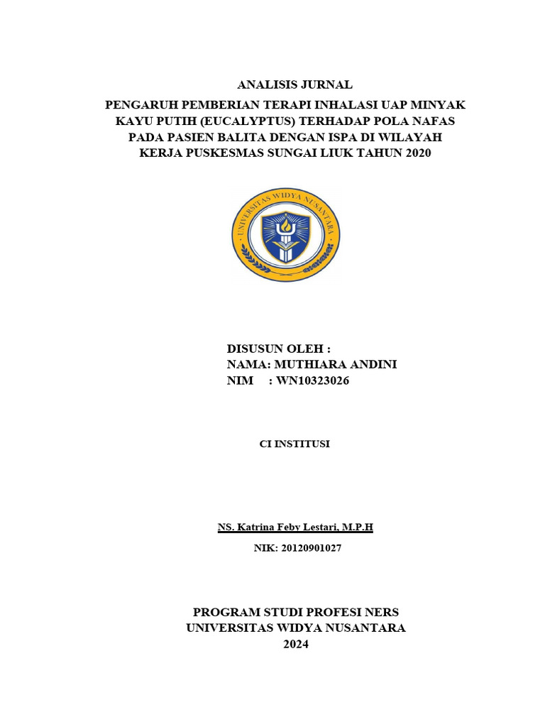 Analisis Jurnal Ispa Muti | PDF | Kesehatan Holistik | Sains & Matematika