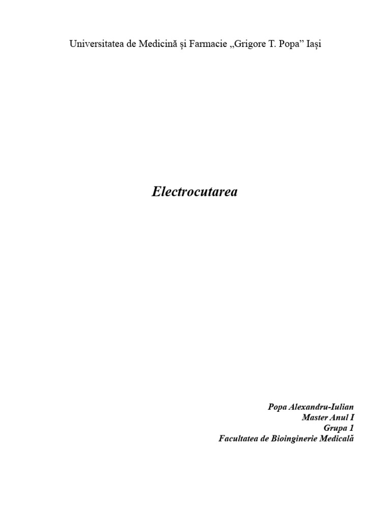 Proiect Electrocutare | PDF