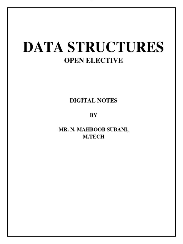 R20CS700OE Data Structures Material | PDF