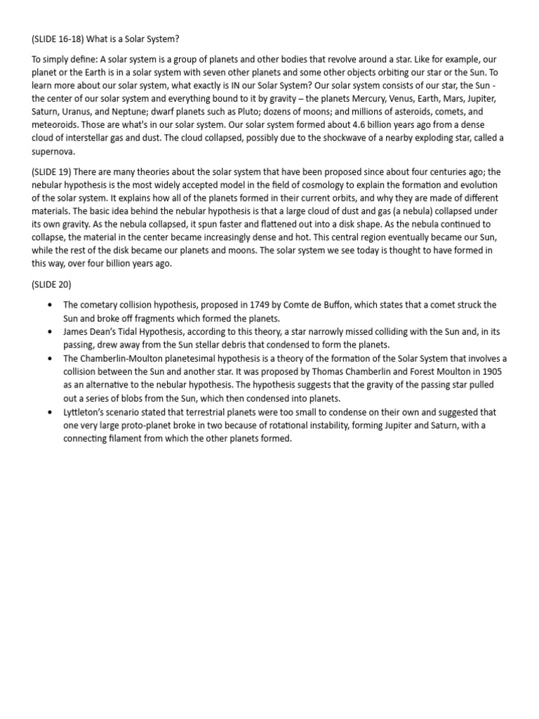 solar system notes | PDF | Solar System | Planets