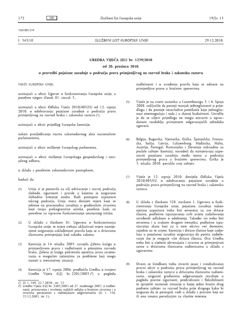 Uredba Rim III | PDF