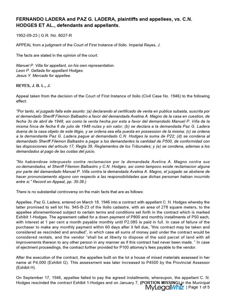 Ladera vs Hodges 48 OG 5374 | PDF