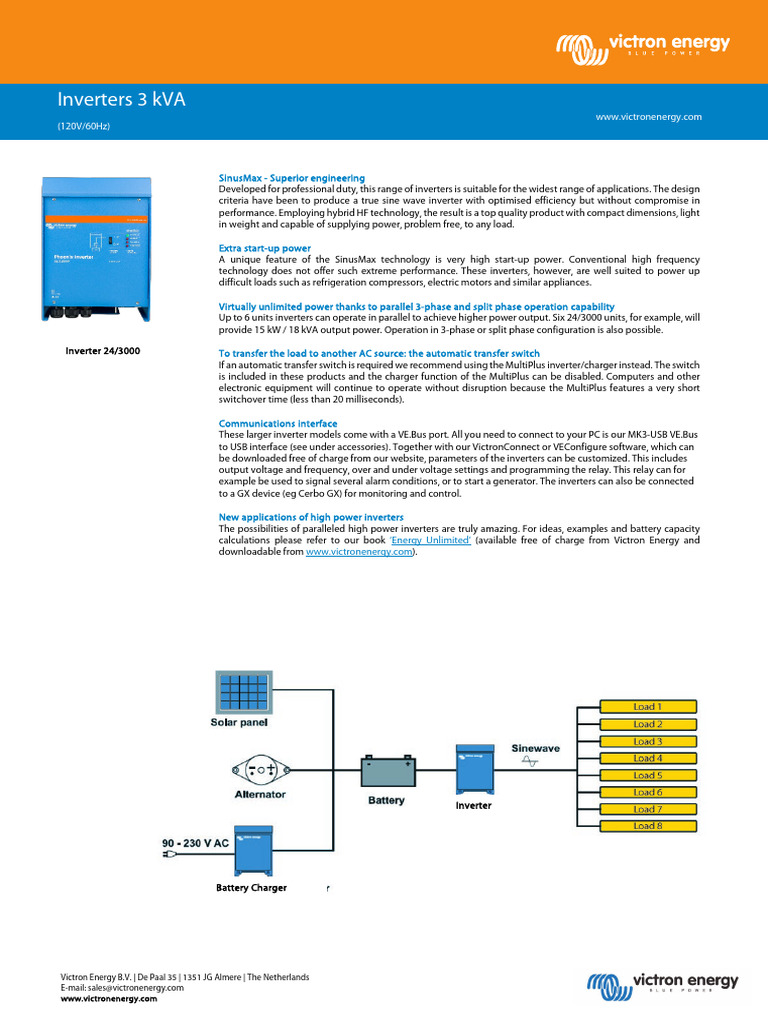 Datasheet Inverter 3000VA 120V EN | PDF