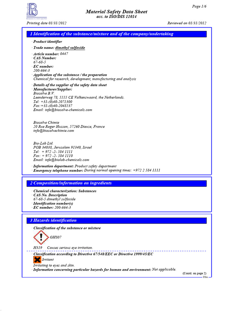 Dimethylsulfoxide (DMSO) | PDF