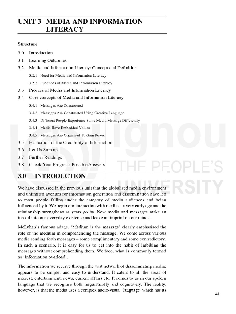 Unit 3 | PDF | Mass Media | Literacy