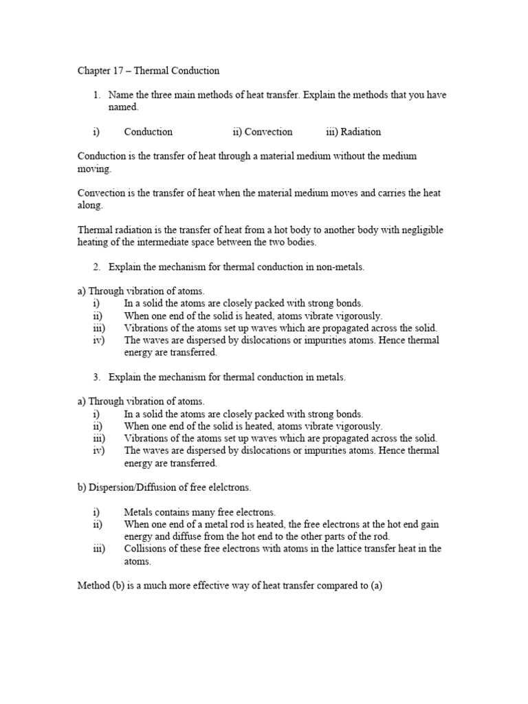 11 Thermal Conduction | PDF | Thermal Conduction | Electrical Resistivity And Conductivity