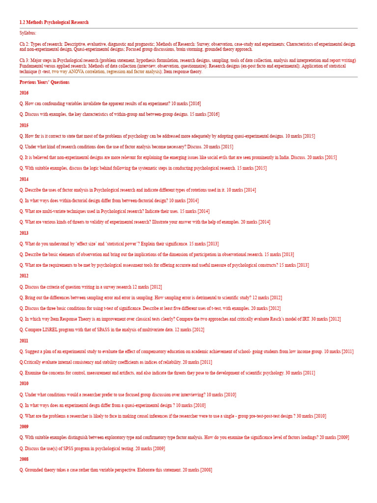 Overview of Psychological Research Methods | PDF | Self-Improvement