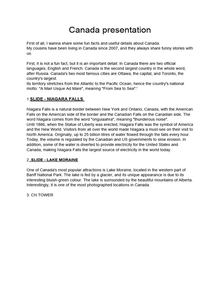 Engaging Canada Presentation for Students | PDF | Travel