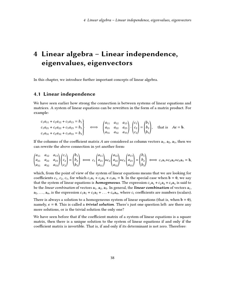Matek Pdf Eigenvalues And Eigenvectors System Of Linear Equations