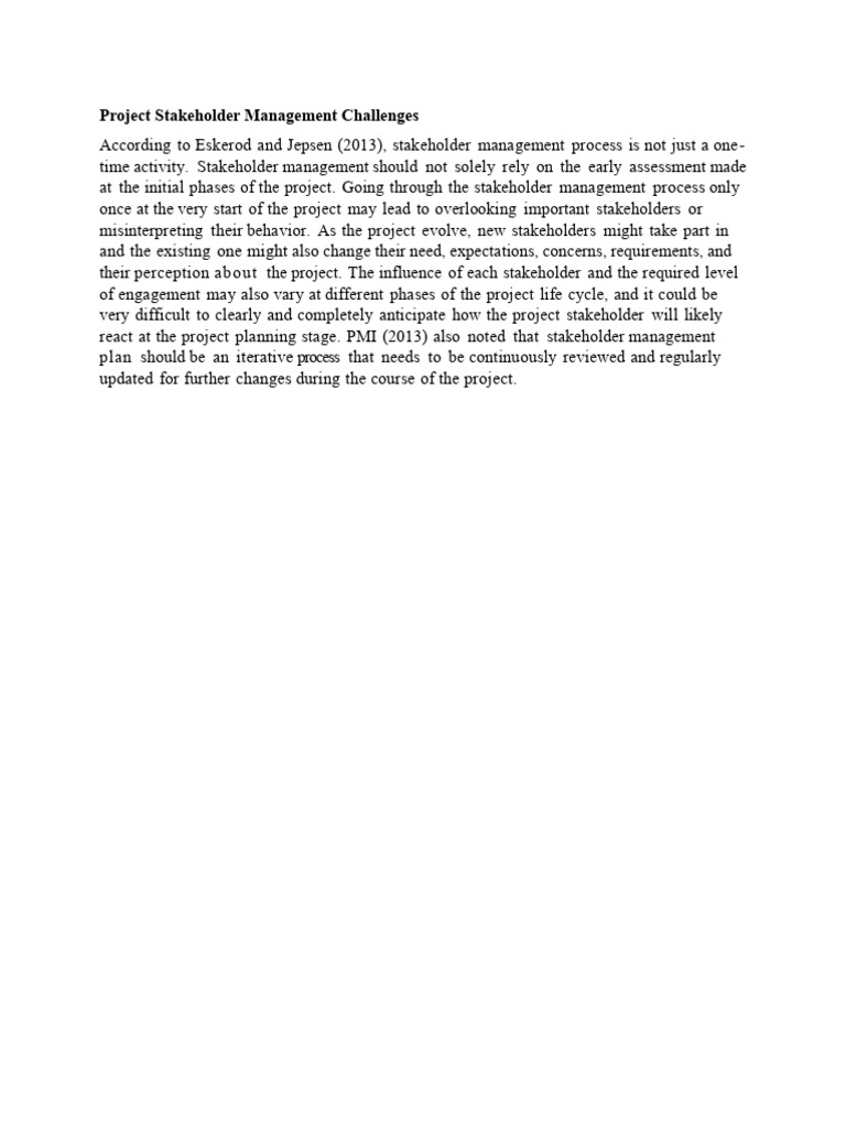 Project Stakeholder Management Challenges | PDF | Career & Growth