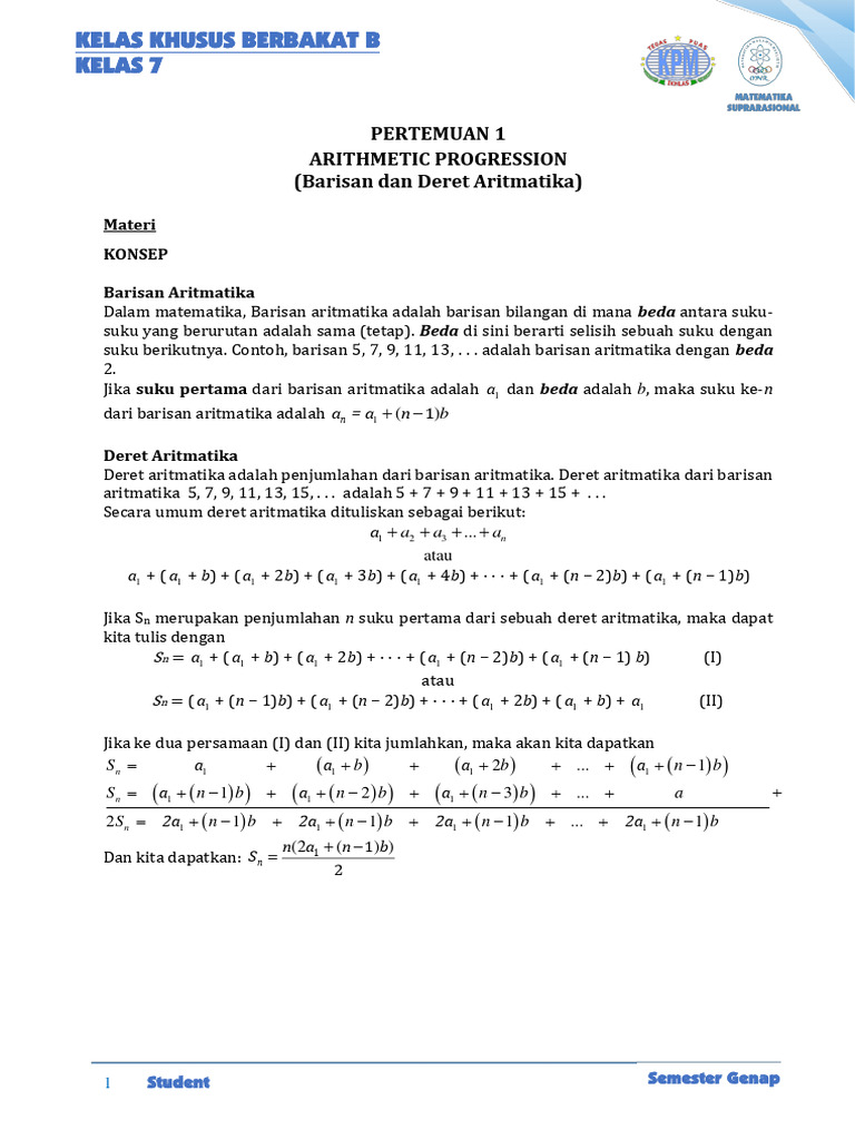 Materi 1 Berbakat B07 MTK 1704427630 | PDF