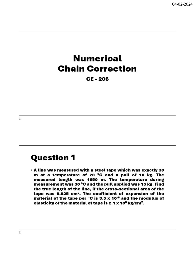 Tutorial 02 Numerical Chain Correction | PDF