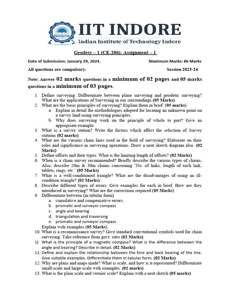 2024 Geodesy-I - Assignment-1 | PDF
