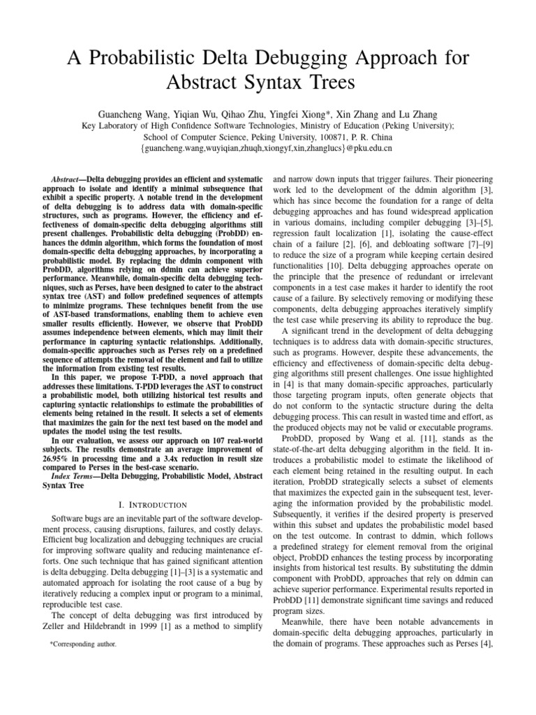 T-PDD: Enhanced Delta Debugging Method | PDF | Bayesian Network | Function (Mathematics)