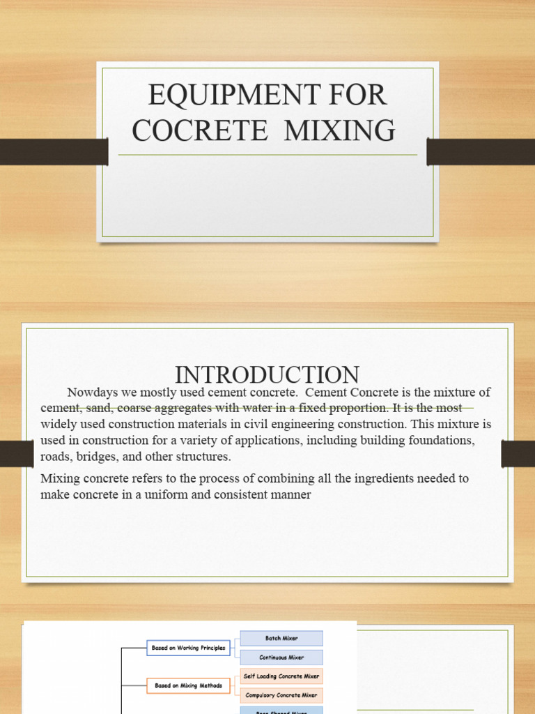 Equipment For Cocrete Mixing | PDF | Concrete | Building Engineering