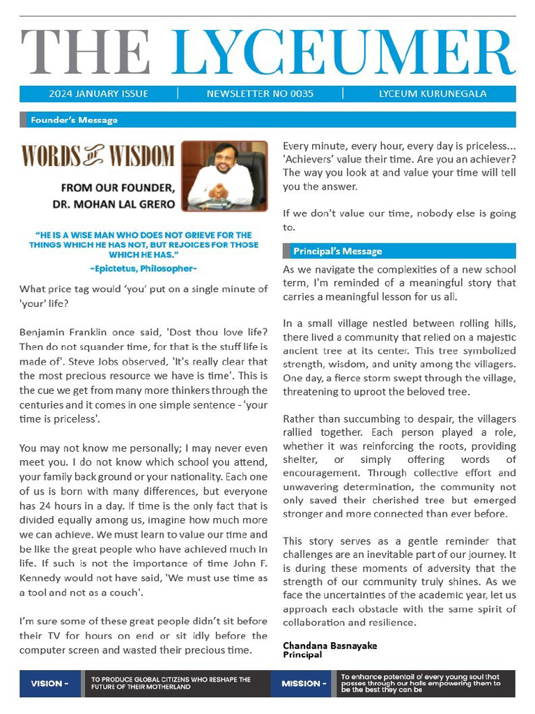 Newsletter January Issue | PDF