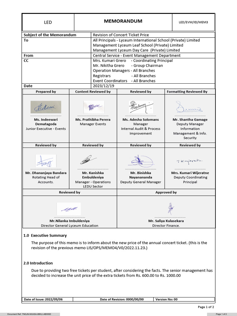 LED - Mem3 Revision of Concert Ticket Price.V0.2023.12.19 | PDF