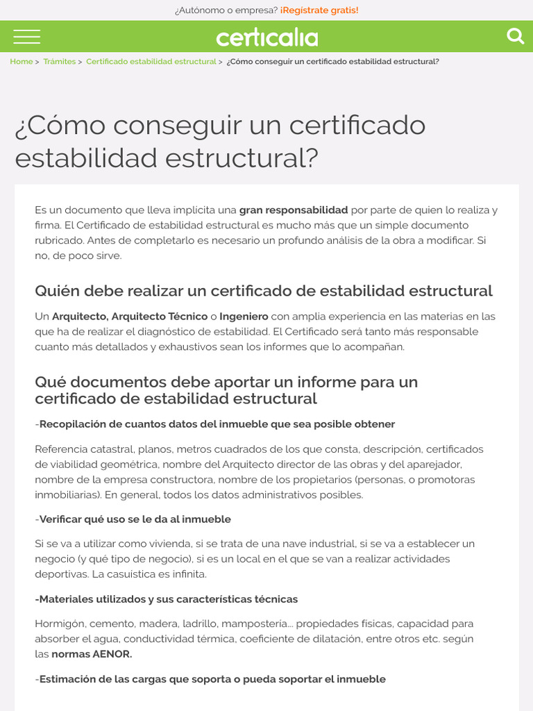 ¿Cómo Conseguir Un Certificado Estabilidad Estructural | PDF ...