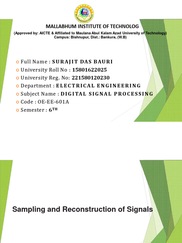 Surajit Das Bauri Roll 15801622025 Ee Sem Vi Sub Digital Signal ...