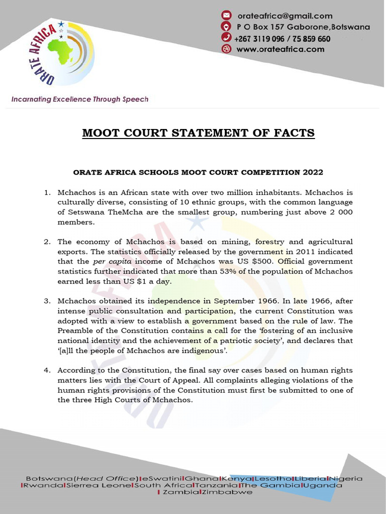 Final 10 September 2022 Moot Court Question | PDF
