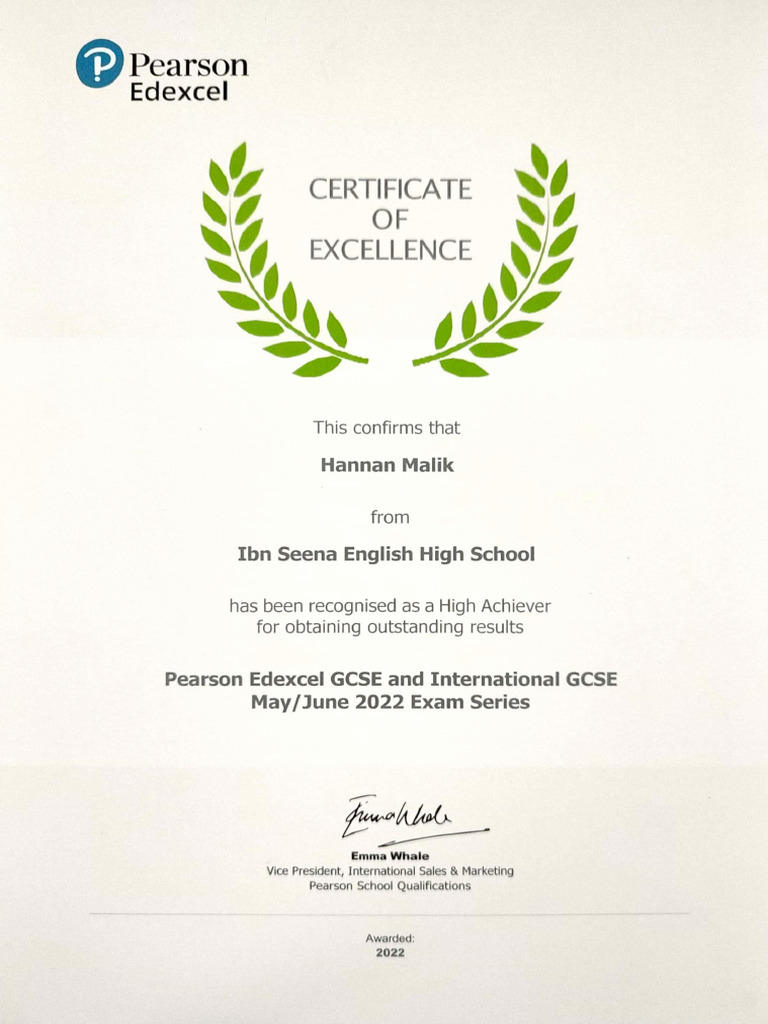 Certificate of Excellency | PDF