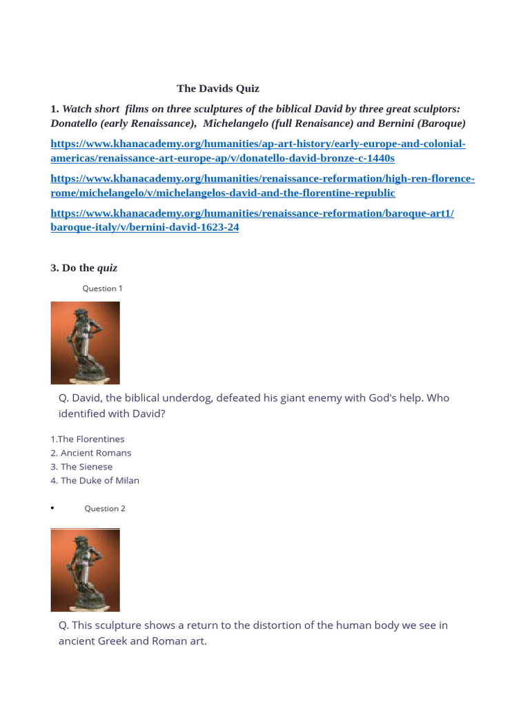 The Davids Quiz | PDF