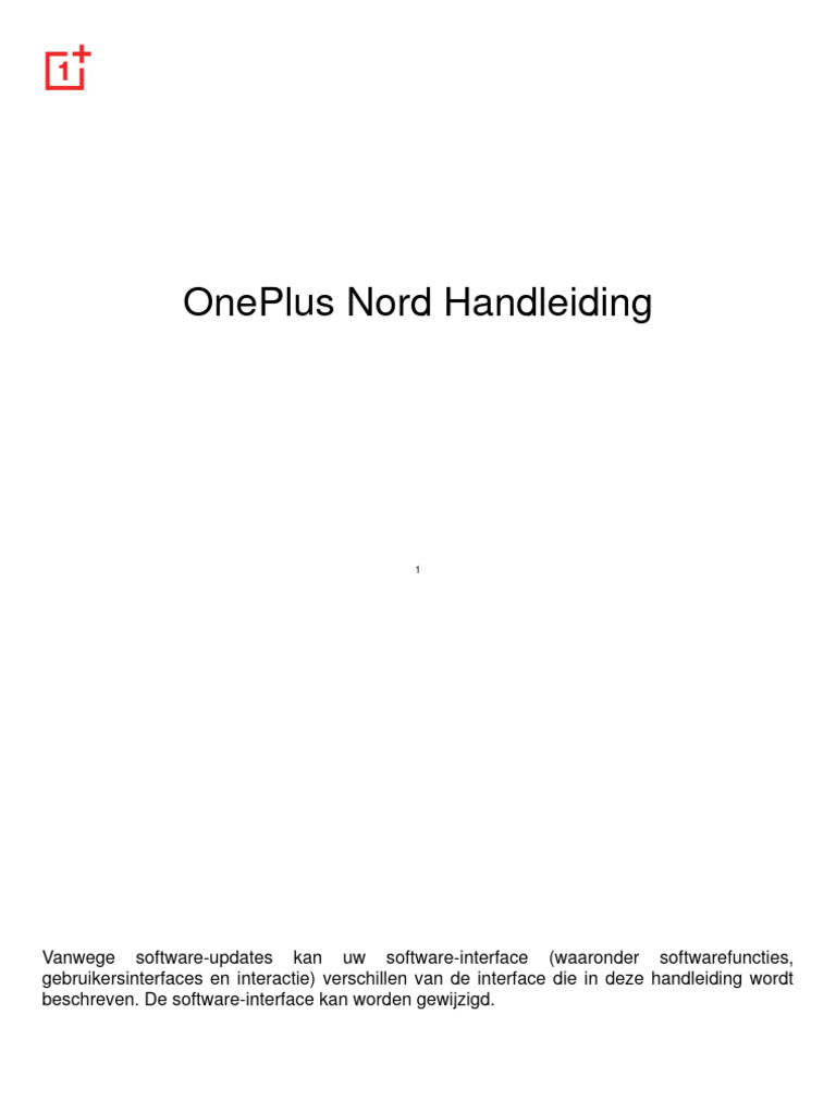 OnePlus Nord User Manual NL PDF
