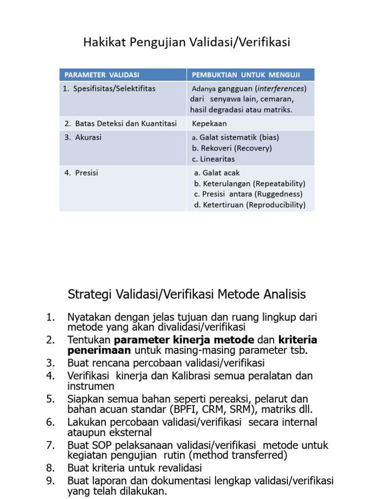 Validasi Dan Verifikasi Metode Analisis Bagian 2 | PDF