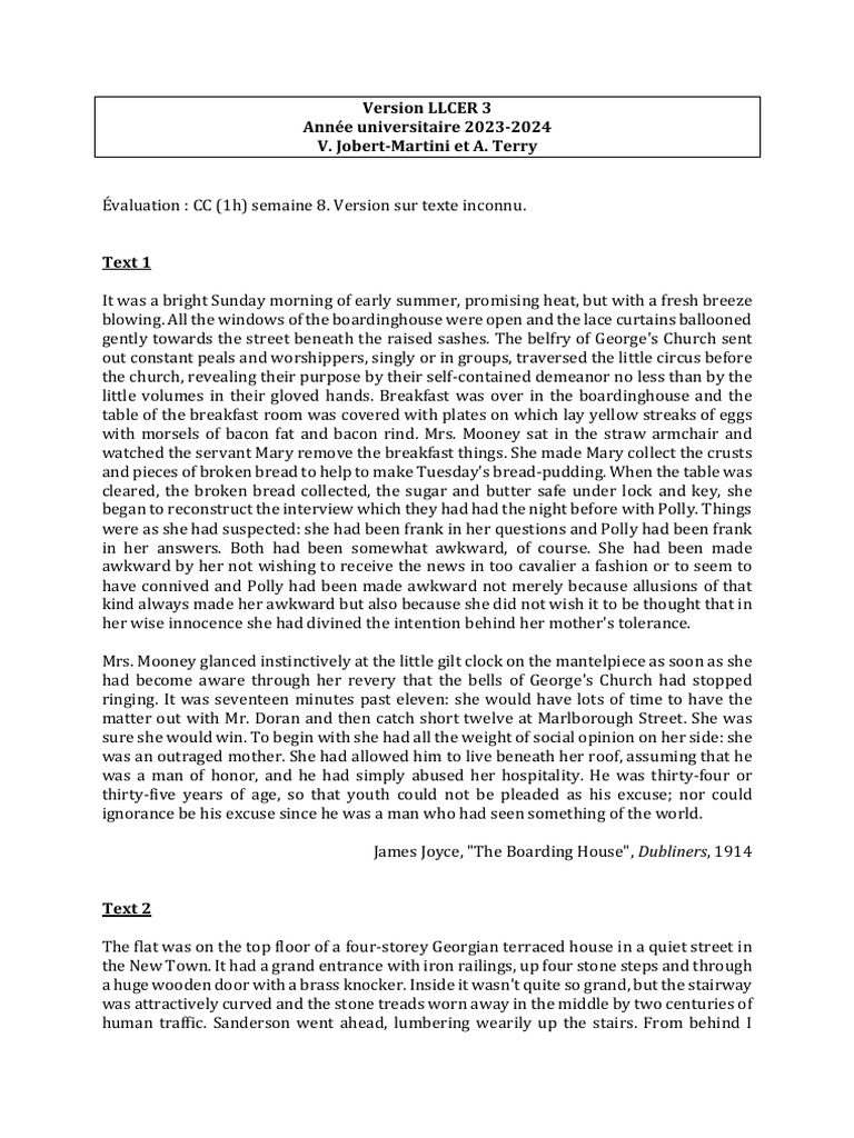 Fascicule Version LLCER 3 2023-2024-1 | PDF
