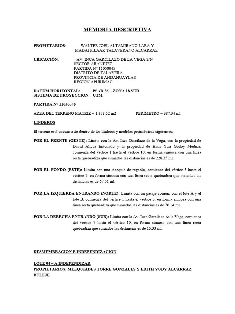 MEMORIA DESCRIPTIVA TORRE | PDF