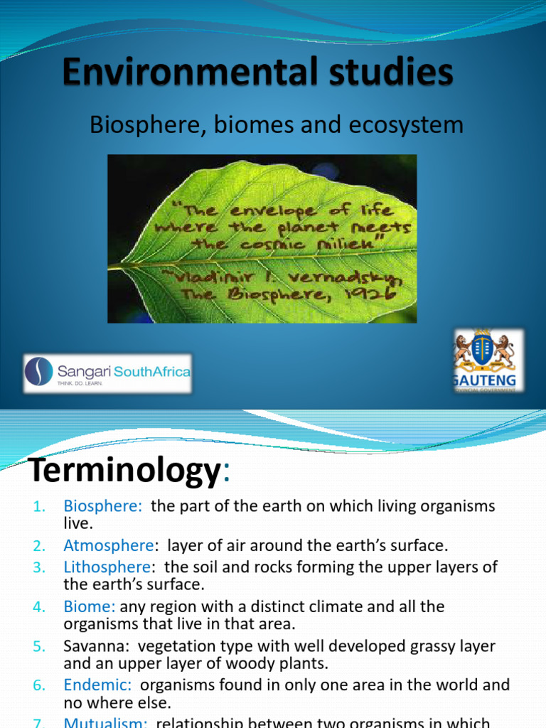 Biospher, Biomes and Ecosystem | PDF