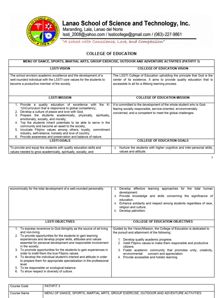 Pathfit 3 Course Overview and Syllabus | PDF