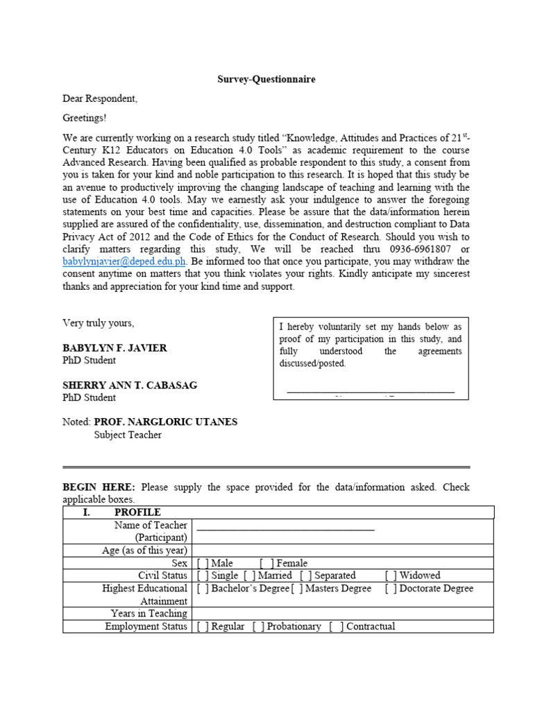 Final-Questionnaire | PDF