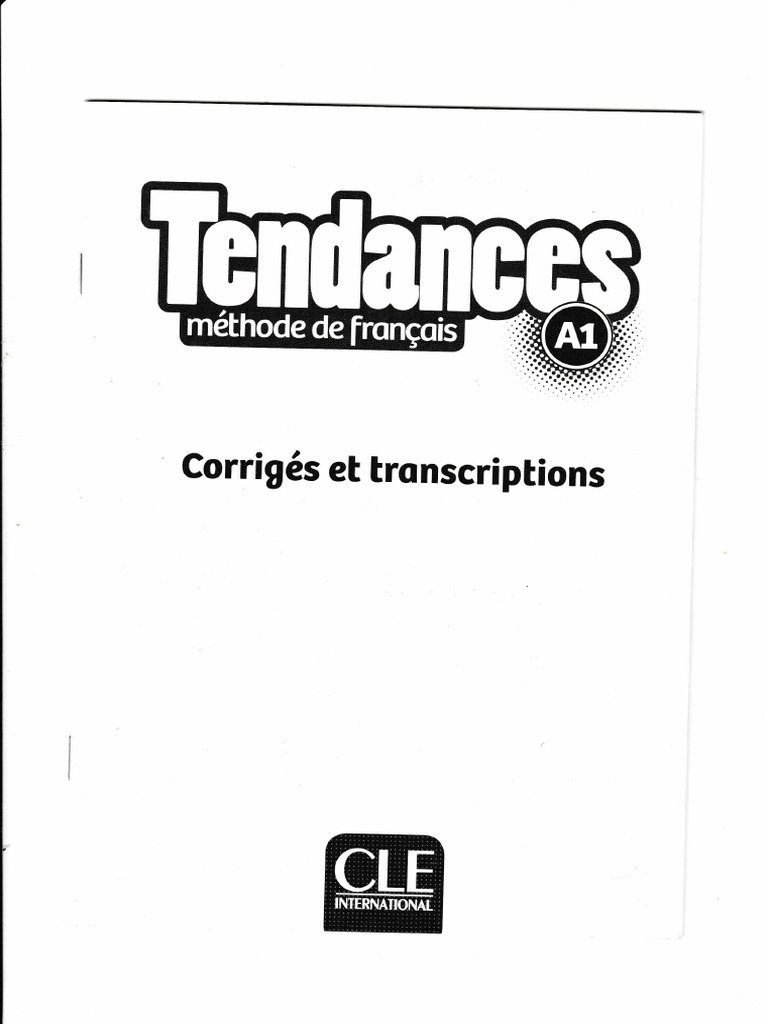 Tendances A1 Corrigés Clé International | PDF