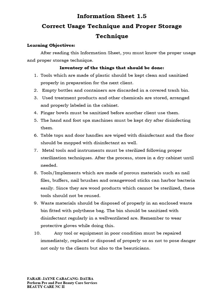 G. Correct Usage Technique | PDF G. Correct Usage Technique | PDF