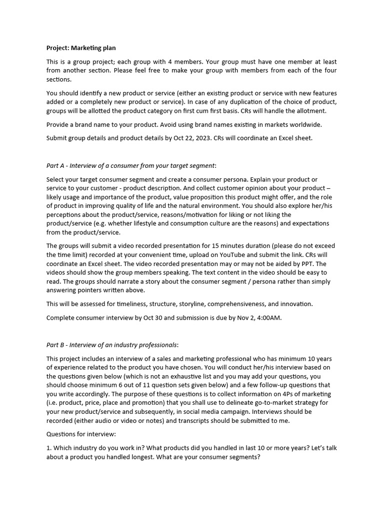 Collaborative Marketing Plan Project | PDF | Business