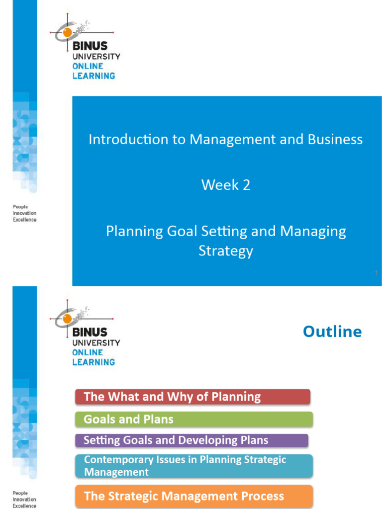 PPT2-Planning Work Activities and Managing Strategy | PDF | Career & Growth