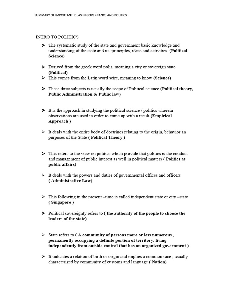 Intro To Politics | PDF | Politics | Science & Mathematics