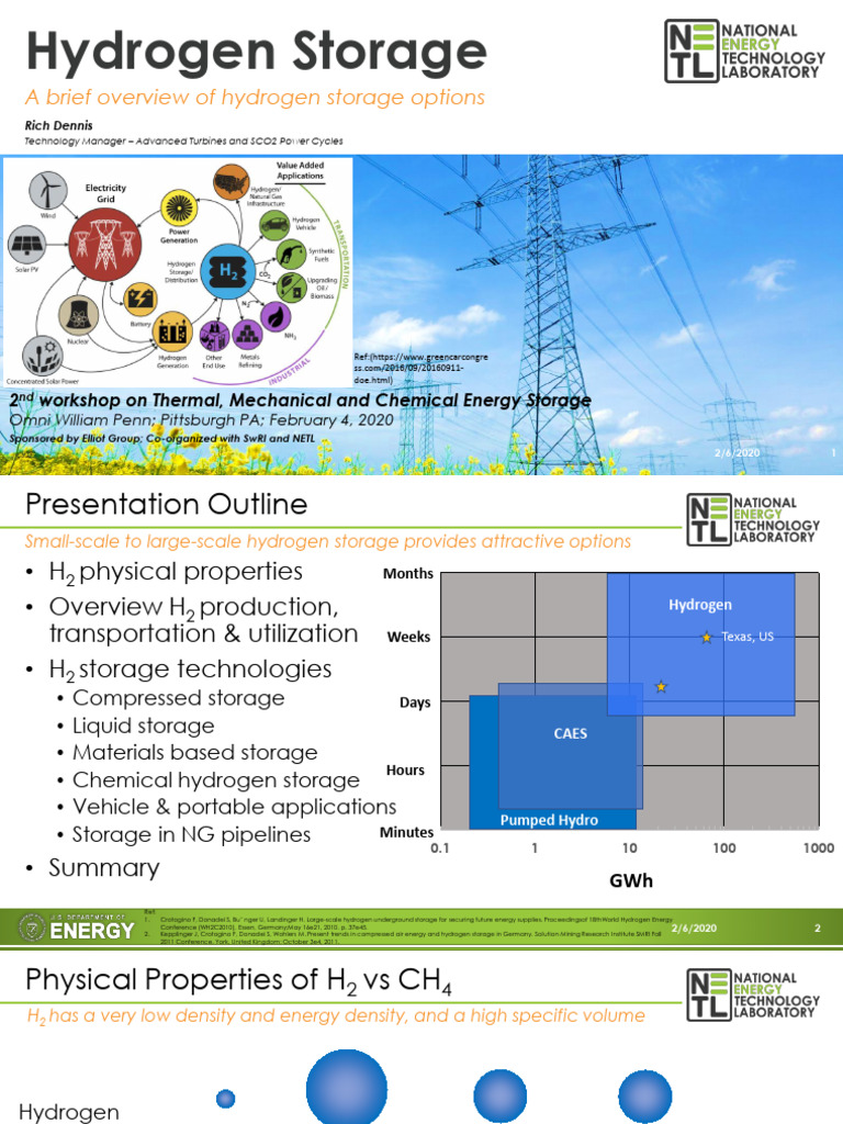 Rich Dennis H2 Storage For Energy Storage Meeting - Final V1 | PDF ...
